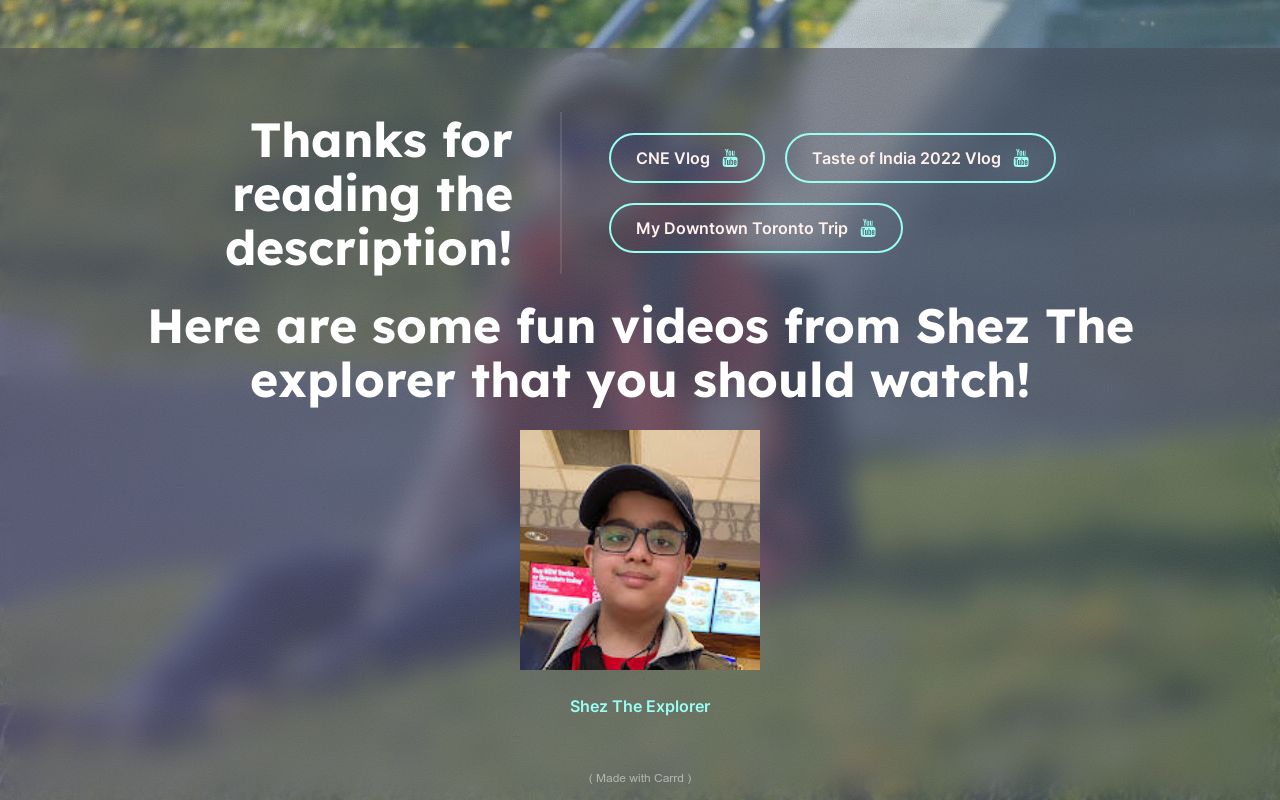 Thanks for reading the description!